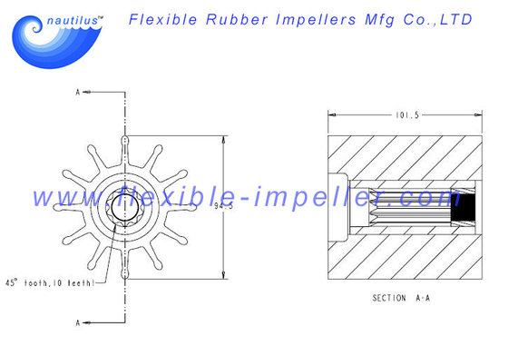 Flexible Rubber Impeller Replace Sherwood 29000K Caterpillar 296-8388 Neoprene