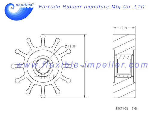 Water Pump Flexible Rubber Impeller Replace Sherwood Impeller 10077K for G702 N10360GX M10095G etc multi pumps