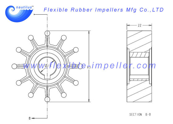 Water Pump Flexible Rubber Impeller Replace Sherwood Impeller 09000K