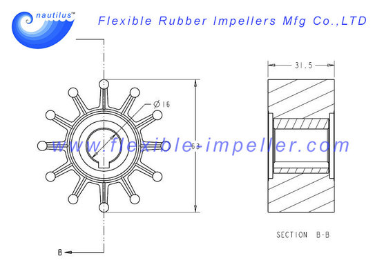 Water Pump Flexible Rubber Impeller Replace Sherwood Impeller 09959K