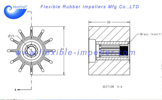 Raw Water Pump Impellers replace Sherwood 26000K fit for G2601 G2602 G2603 G2604 G2605 Pumps Neoprene