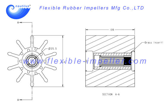 Water Pump Flexible Rubber Impeller Replace Sherwood 22000K