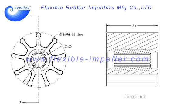 Flexible Rubber Impeller Replace Johnson 09-802B for F9 Water Pump