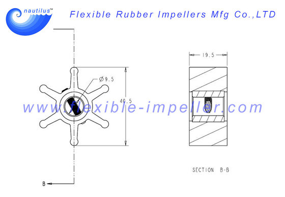 Flexible Rubber Impeller for Water Pumps Refer Johnson Impeller 09-806B for F35 Pumps