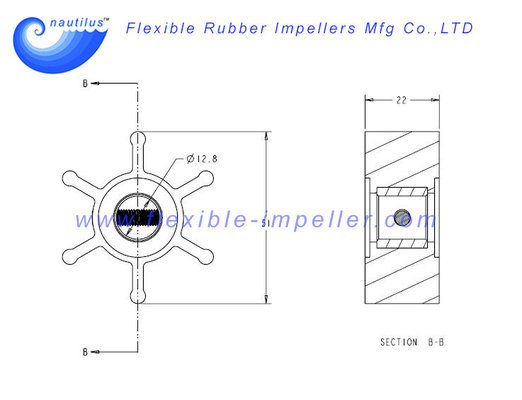 Flexible Rubber Impellers for Marine Engine Raw Water Pumps Replace Johnson Impeller 09-1026B for F4 Pump