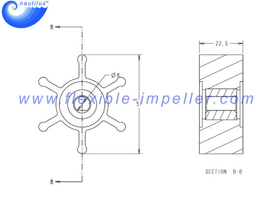 Water Pump Flexible Rubber Impeller Replace Johnson Impeller 09-824P for Johnson F4 Pump