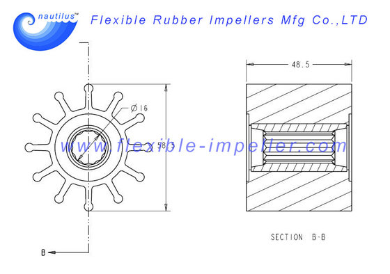 Water Pump Flexible Rubber Impeller Replace Johnson Impeller 09-812B Fit for Johnson F6 Pumps