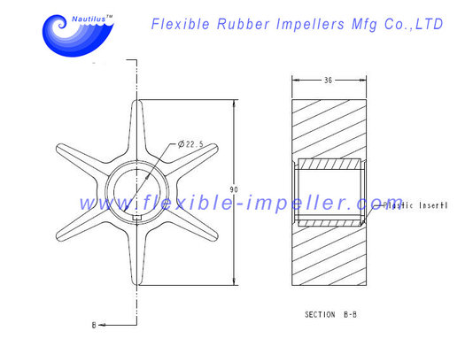 Yamaha Outboard Impeller 6CE-44352-01 6CE-45352-00-00 for 225 250 300HP Sierra 18-45617 Neoprene
