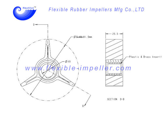 Johnson Evinrude OMC Outboard Water Pump Impeller 437059 & 438592 Sierra 18-3011(18-3454Kit) Mallory 9-45211 Neoprene