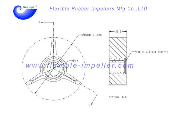 Johnson/Evinrude/OMC/BRP outboard water pump impeller 432941 & 437059 SIERRA 18-3104 Mallory 9-45214 CEF 500372 Neoprene