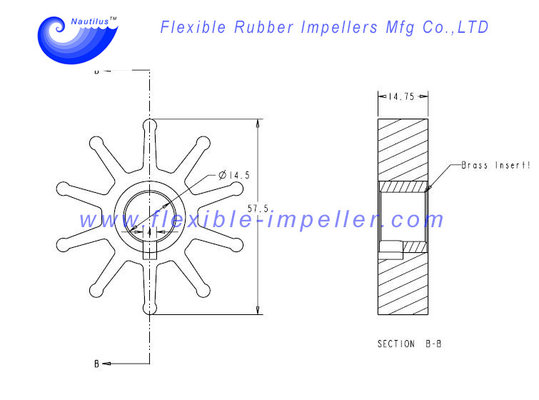 Chrysler/Force Outboard water pump Impeller 47-F462065 SIERRA 18-8901 Mallory 9-45000 CEF 500335 Neoprene