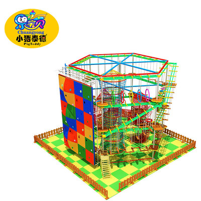 2018 hot sale kiddie and adult indoor one Layer Ropes Course, low ropes course