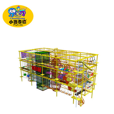 Funny Indoor Play Area Equipment , Rope Course Indoor Amusement Equipment