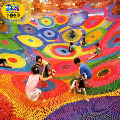 Rainbow Net Indoor Obstacle Course Equipment European Standards Anti - Static