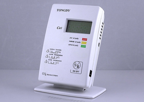Detector casero del dióxido del monitor/de carbono del CO2 con la alarma del LCD color 3 y del zumbador