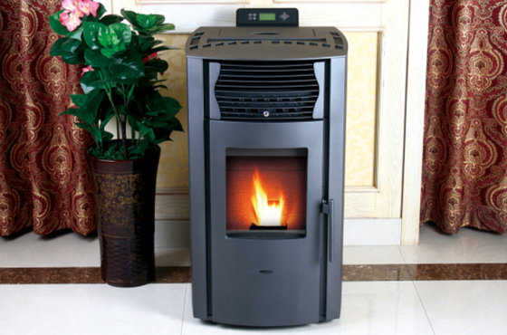 Direct Vent Wood Pellet Stoves , Indoor Wood Pellet Boiler Steel Coating