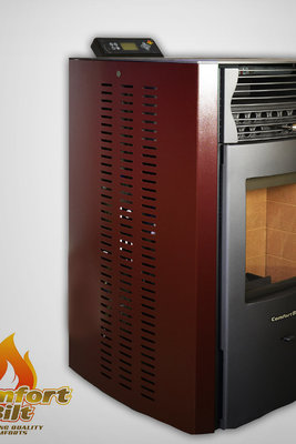Professional Auto Ignition Pellet Stove Without Electricity Red / Almond Color