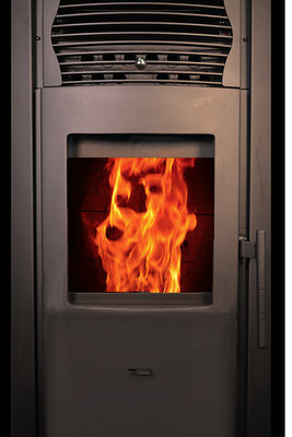 Multi Colors Available Indoor Pellet Stove Freestanding Design Easy Cleaning