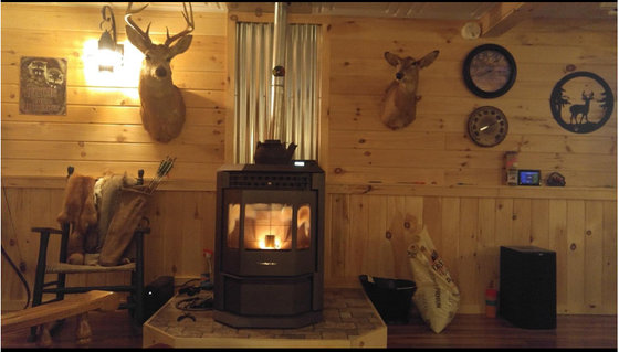 Big Heat Output Indoor Pellet Stove Remote Control With Self Clean System