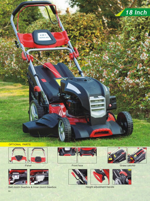 Garden Tool Gas Line Lawn Mower Hand Push With 55L Grass Bag Easy Operation