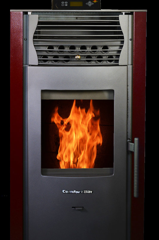 Decorative Style Indoor Pellet Stove For Family Heating Round / Flat Side Panel