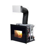 Direct Vent Wood Pellet Stoves , Indoor Wood Pellet Boiler Steel Coating