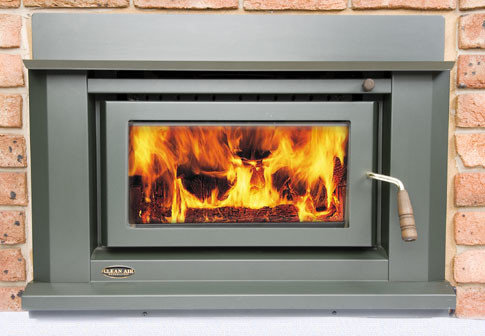 Low Emission Indoor Wood Fireplace Inset High Heat Ouput With Room Fan