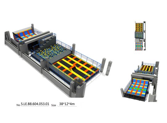 456M2 Chinese Large Indoor Trampoline Park For Rent/ Kids Trampoline Bed/ Indoor Jumping Bed