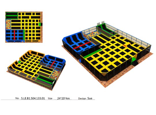 China Supply 480M2 Amusement Park Equipment Indoor Playground Trampoline Park Activity
