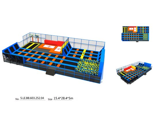 Amazing Colorful 728M2 Big Indoor Trampoline Park Equipment with Dodge Ball