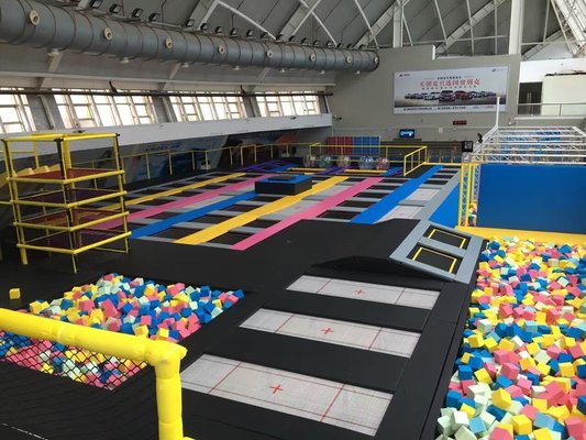760M2 China Supply Large Springfree Trampoline with Safety Enclosure /Super Mall  Gymnastic Trampoline