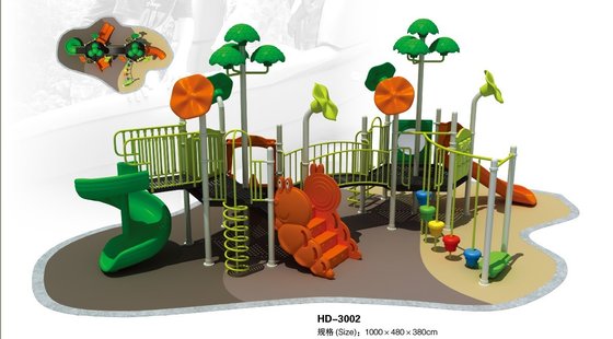 Kindergarten  Pre-school Large Outdoor Playground Plant Theme Children Plastic Slides Playground Equipment