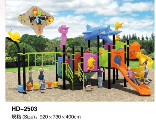 China Plastic Childen Outdoor or Indoor Playground Equipment with Slide and Climbing TUV CE