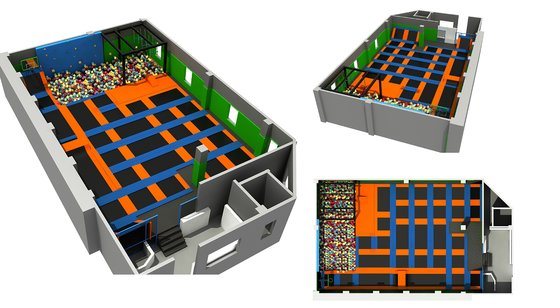 260M2  Super Quality Big Trampoline Park Made in China/ Indoor Trampoline for Adults Indoor Bungee Trampoline Park