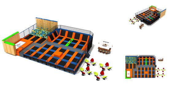 300M2  Gymnastics Trampolinne Park Kids Relax Jumping Indoor Trampoline Park