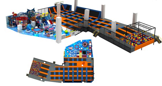 623M2 China Supply 2017 Giant Children Indoor Amusement Trampoline Park with Foam Pit