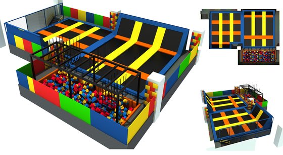 203M2  Having Fun Trampoline Park Indoor on Holiday Children Trampoline Park Fashion Style