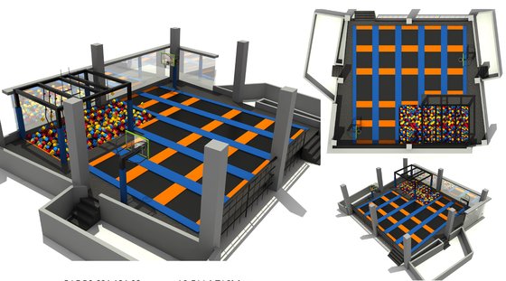 271M2 Fashion Design Middle Size  Multifunction Indoor Trampoline Park Guaranteed Quality Best Selling Trampoline Park