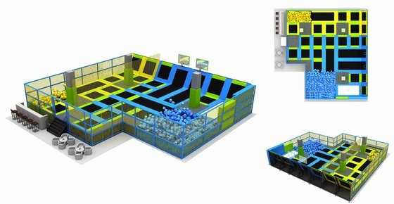 258M2 Chinese Manufacturers Guaranteed Quality Best Selling Trampoline Park Best Selling Trampoline Park
