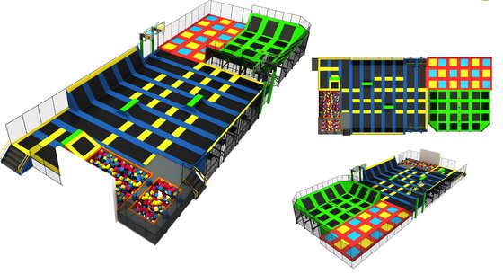 750M2 China Supply Luxury Indoor Trampoline/Bungee Park With Dodge Balls Basketball Foam Pit