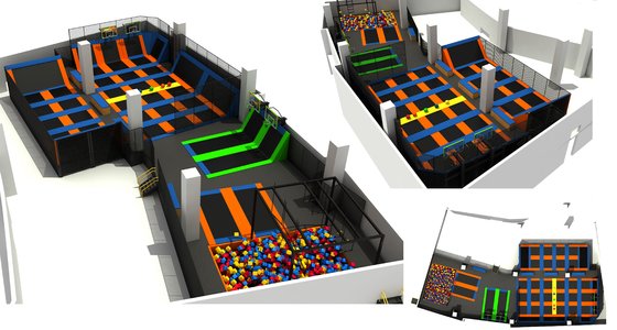 623M2 China Manufacture Commercial Kids and Adults Trampoline Park /Indoor Trampoline with Basketball Game