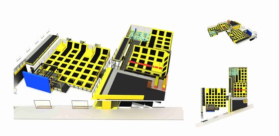 641 M2 Exported to Italy Trampoline Park/ Kids Trampoline with Ninja Space/ Indoor Fitness Equipment