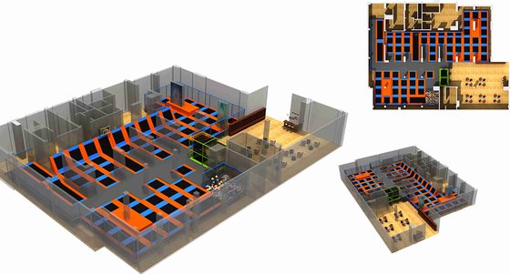 832 M2 Commercial Fitness Trampoline Equipment China Professional Manufacture Big Indoor Trampoline Park