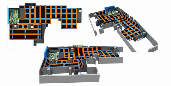 398M2 Big Indoor Trampoline Center Discount Large Children Trampoline with Professional Jumping Zone