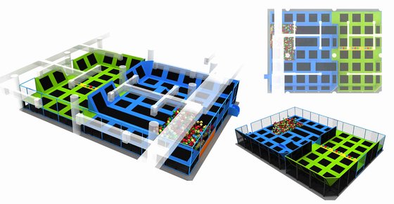 350M2  New Soft Indoor Trampoline Indoor Amusement Trampoline Park Jump Bed