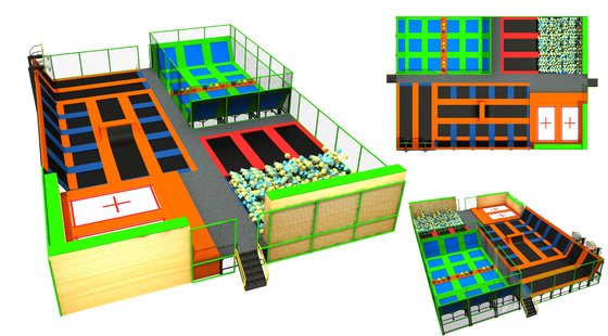 398M2 Big Indoor Trampoline Center Discount Large Children Trampoline with Professional Jumping Zone