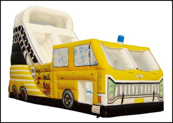 Durable Inflatable Fire Fighting Truck Bouncers Giant Inflatable Air Jumper Inflatable Bounces House