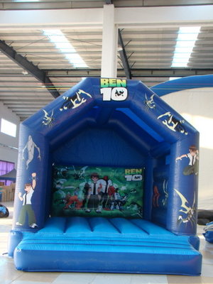 Sky Blue Waterproof  Inflatable Bouncy Castle for Kids Shopping Mall Air Jumping