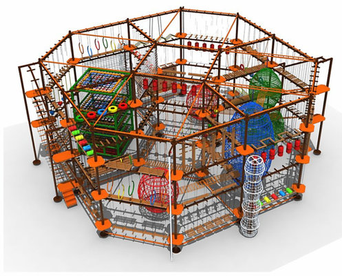 2017 Newest Indoor Play Station New Design Adventure Rope Course For Kids and Adult