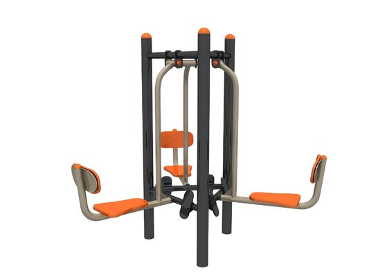 Factory Price Body Building Outdoor Fitness Equipment  Three-seated Sit Push Machine